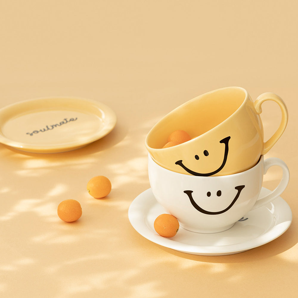 Smiley Face Cup & Saucer Set – Ema's Table