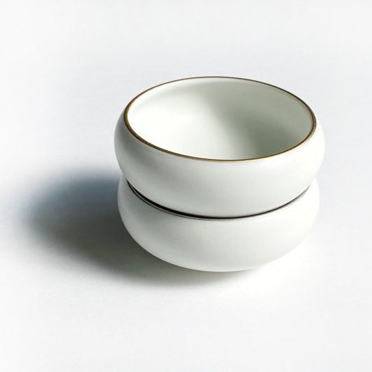 Gold Rim Round Bean Bowl 2.5" – Ema's Table