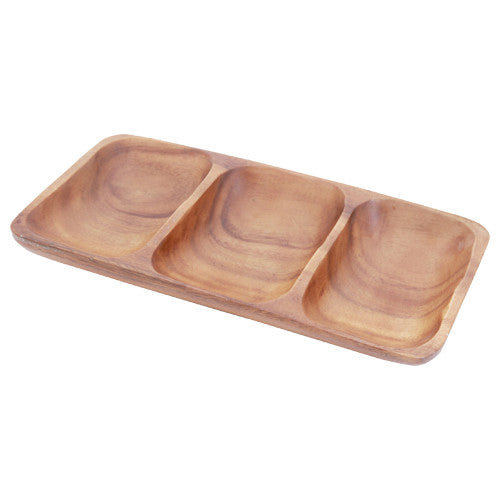 Wooden Tray with 3 Partitions 9" – Ema's Table
